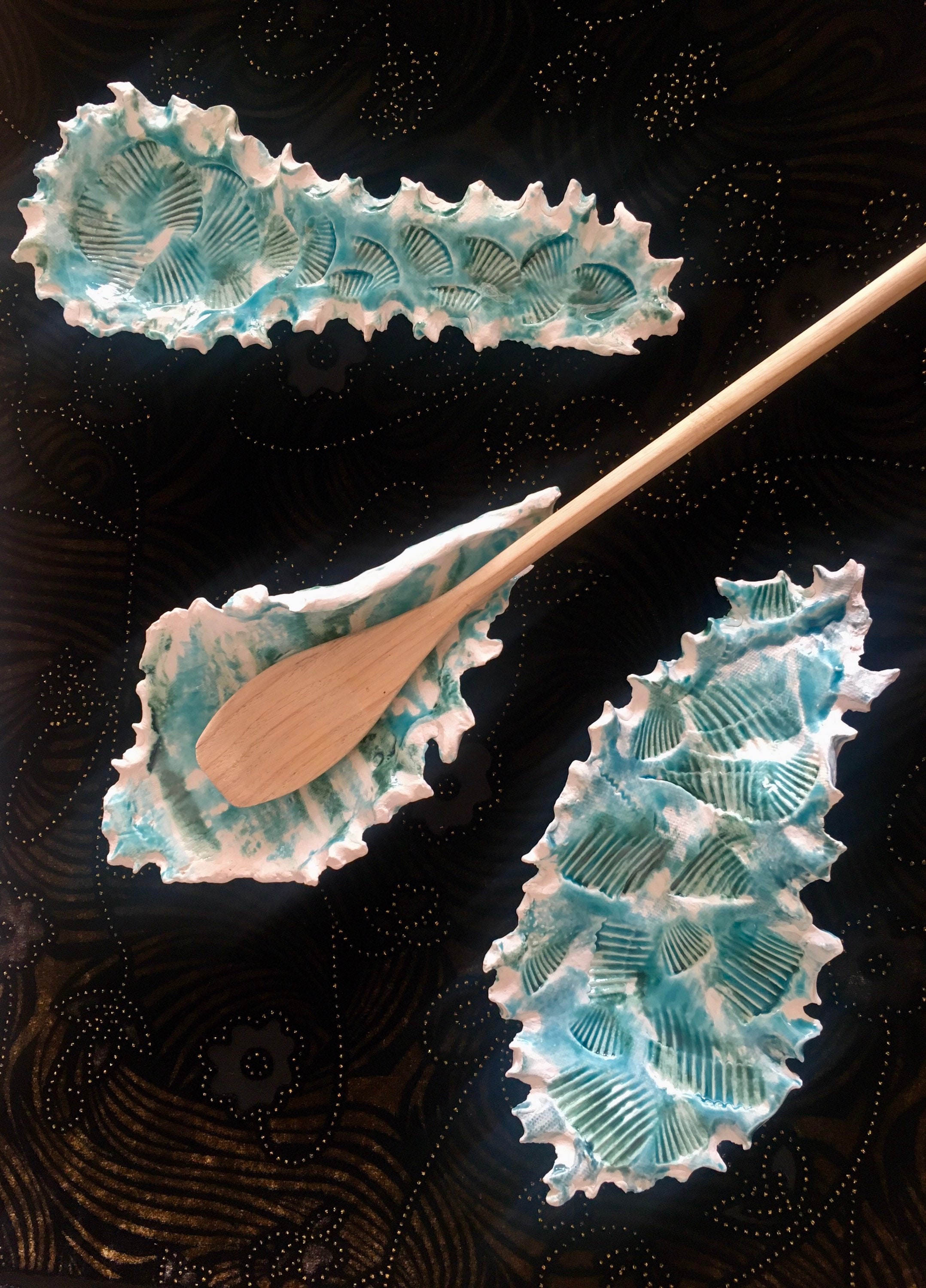 Ceramic Spoon Rest, Wave Spoon Rest, Etsy Ceramic Spoon Rest, Ceramic ...