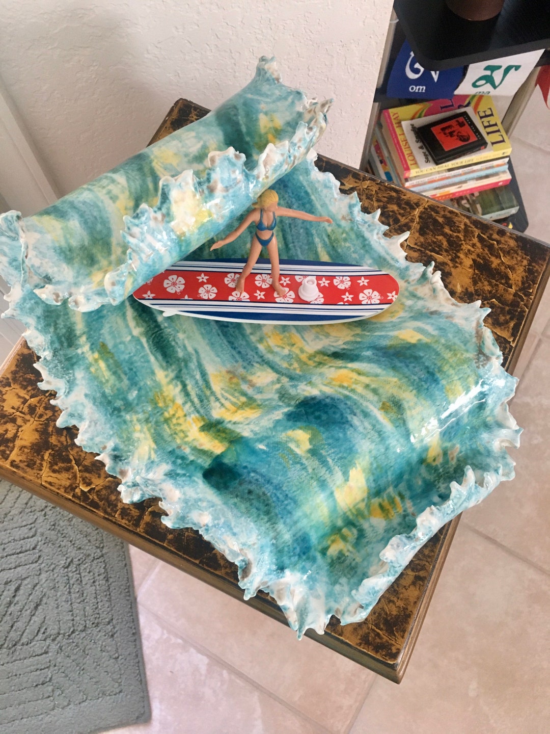 Ceramic Wave Sculpture, Handmade Sculpture, Ceramic Wave, Modern ...