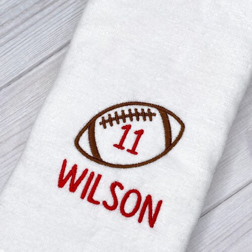 Personalized Football Towel Personalized Embroidered Sports | Etsy