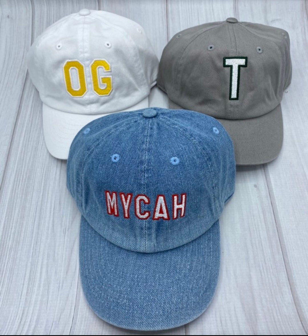 Monogrammed Kids Baseball Hat, Personalized Youth Baseball Hat, Baby ...
