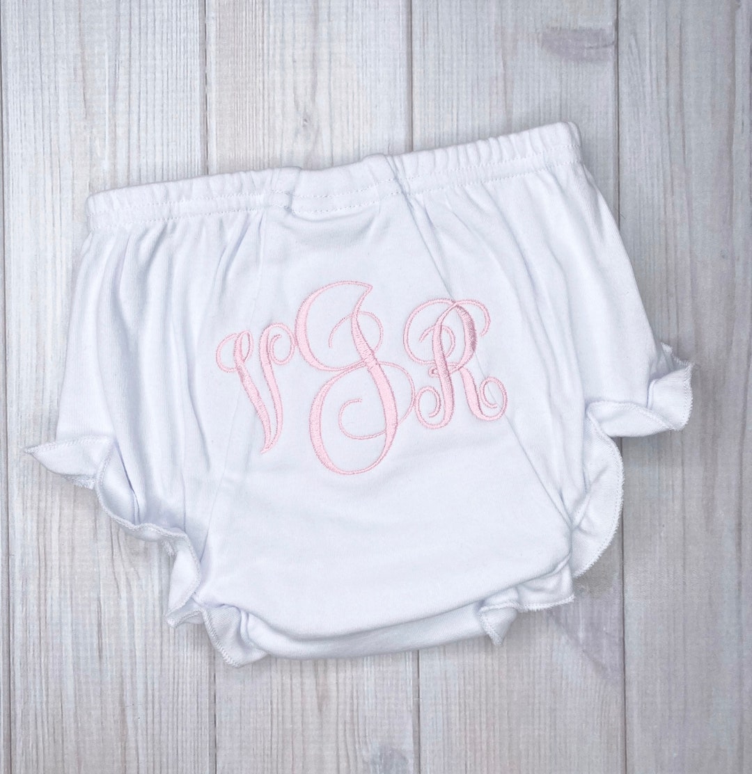 Monogram Baby Bloomers, Monogrammed Diaper Cover, Personalized Baby ...