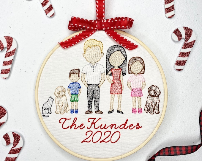 Personalized Family Ornament, Embroidered Family Christmas Ornaments ...
