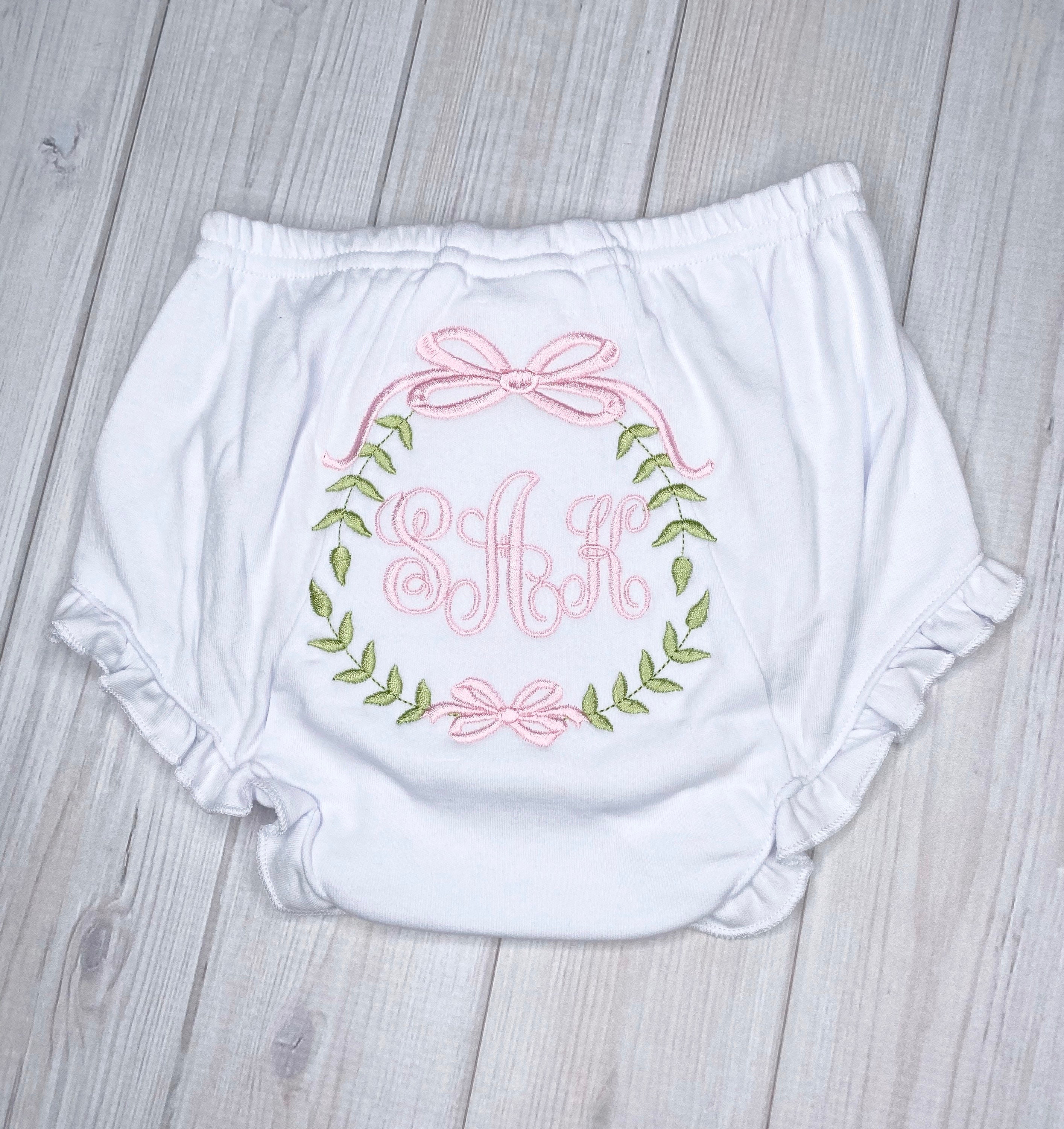 Monogram Baby Bloomers, Monogrammed Diaper Cover, Personalized Baby ...