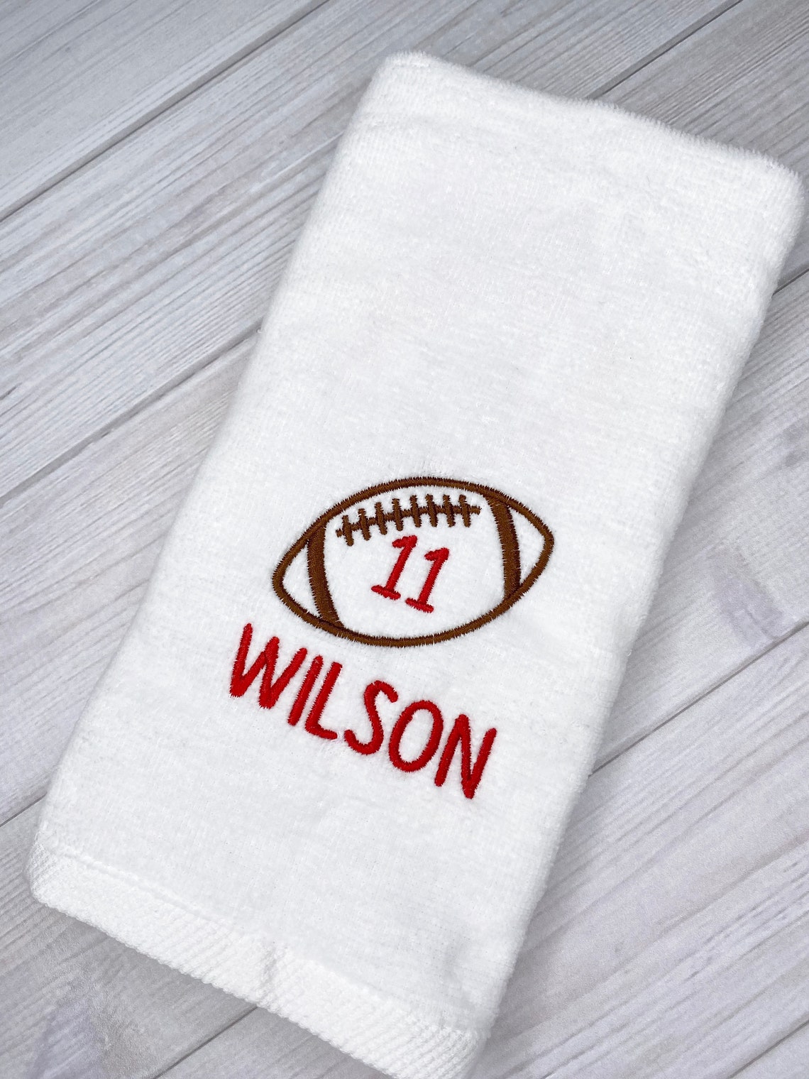 Personalized Football Towel Personalized Embroidered Sports | Etsy