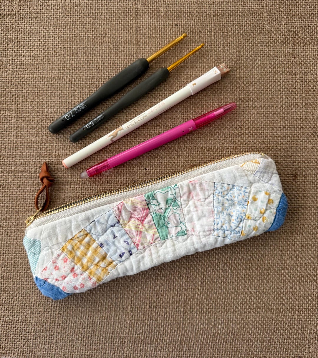 Vintage Quilt Pencil Case - Etsy