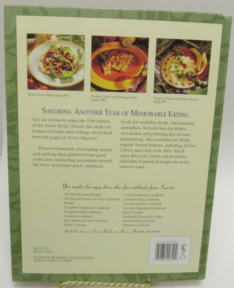 Sunset Recipe Annual 1996 Edition Cook Book -G6 - Etsy