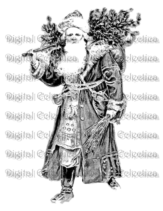 Victorian Santa Claus Image. Christmas PNG. Santa Png. Holiday | Etsy