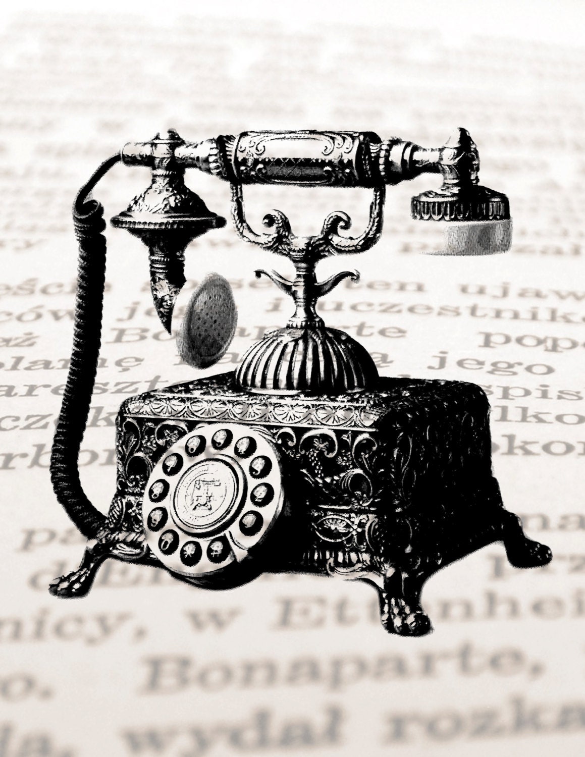 Antique Telephone Engraving. Telephone PNG. Vintage PNG. Telephone ...