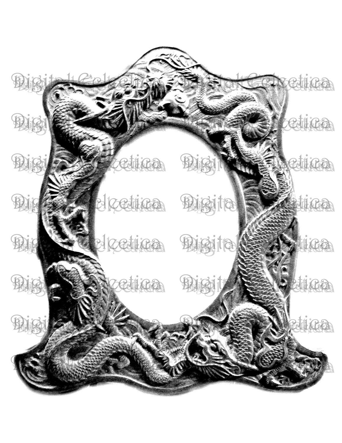 Vintage Dragon Frame Transparent Image. Dragon PNG. Picture Frame PNG ...