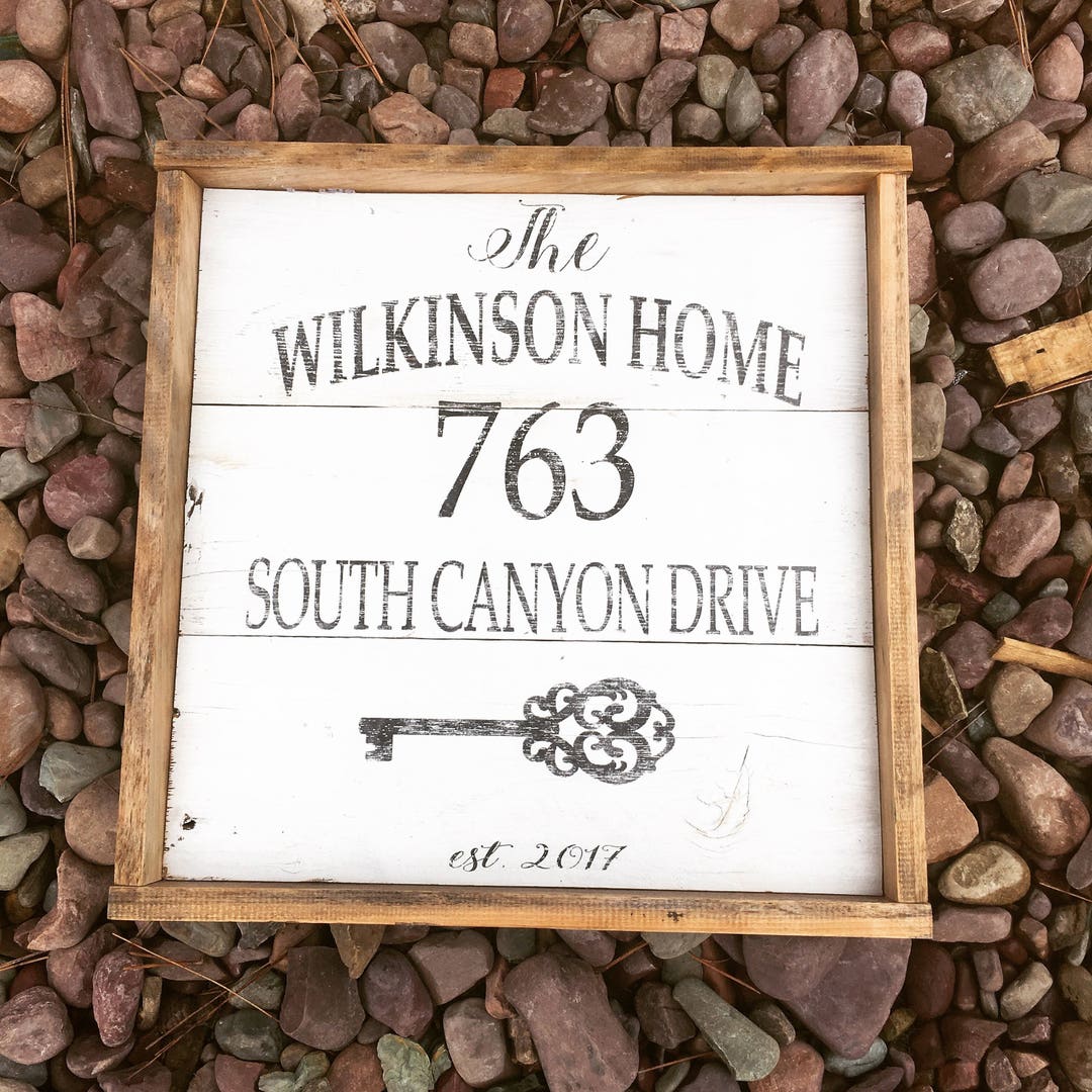 Vintage Inspired Key Address Sign - Etsy