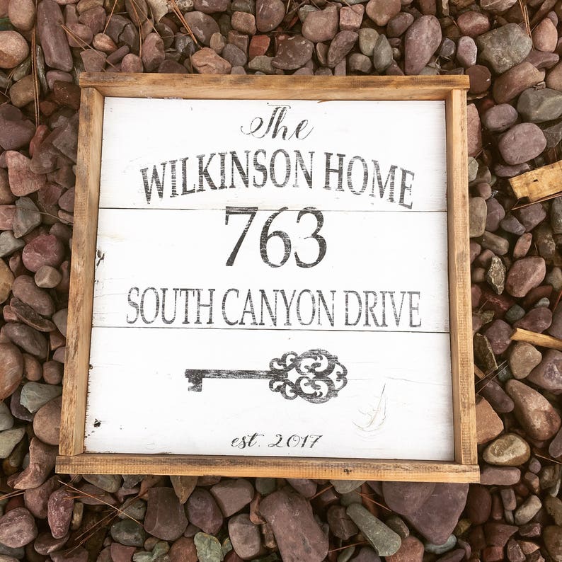 Vintage Inspired Key Address Sign - Etsy