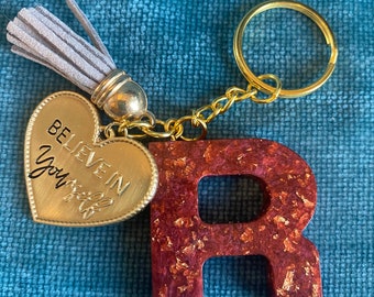 Letter R Keychain - Etsy