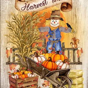 Vintage Grunge Wood Fall Autumn Harvest Scarecrow Pumpkins Digital ...