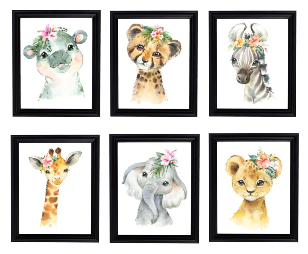 Nursery Decor Nursery Wall Art Baby Tropical African Animals Art Print ...
