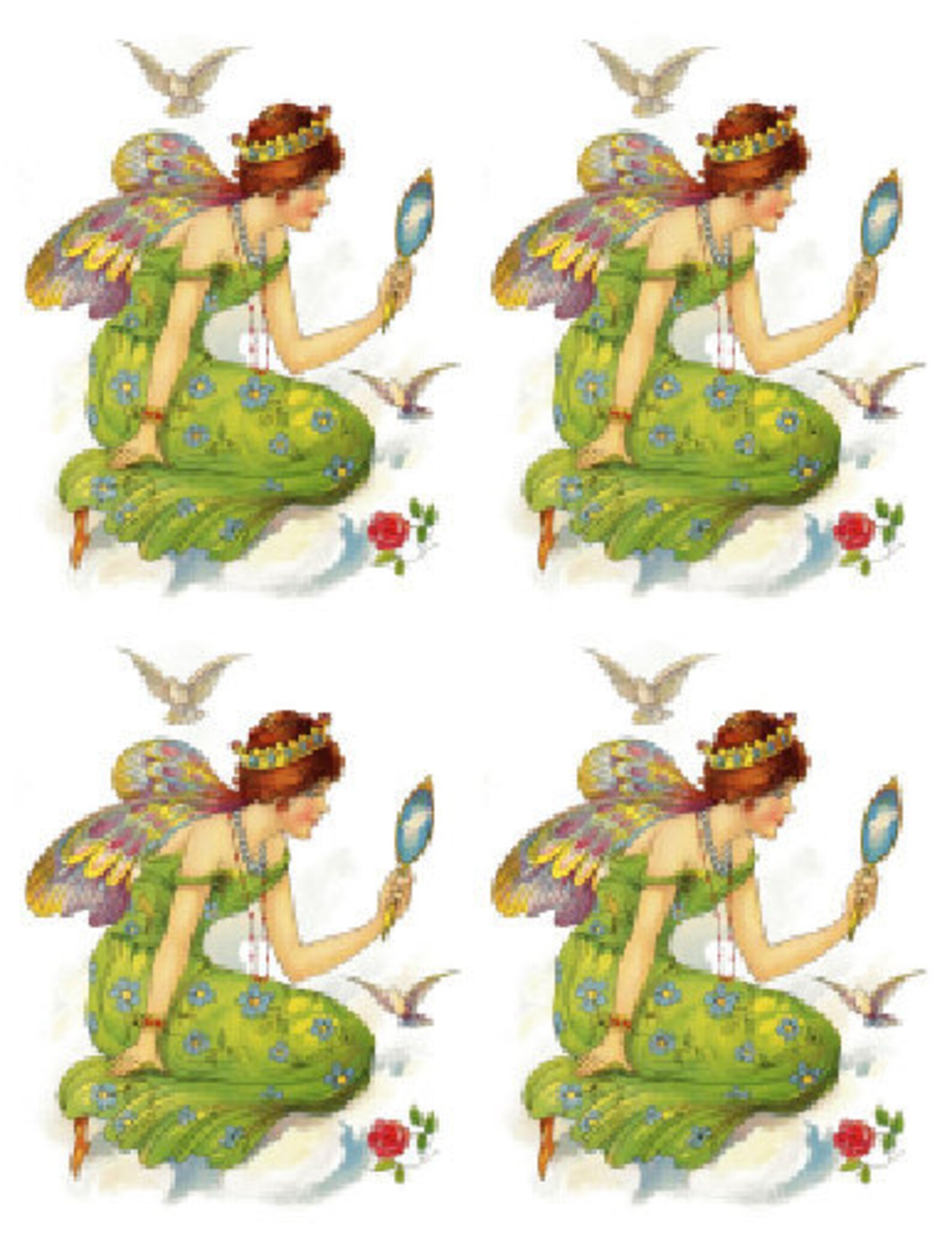 Vintage Image Art Deco Princess Fairy Furniture Transfers Waterslide ...