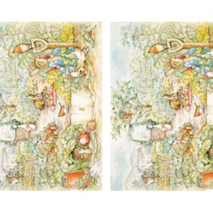 Vintage Image Nursery Peter Rabbit Garden Bunnies Transfers Waterslide ...