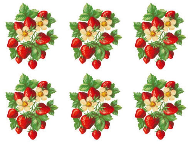 Vintage Image Retro Bunches of Strawberries Fruit Transfers - Etsy
