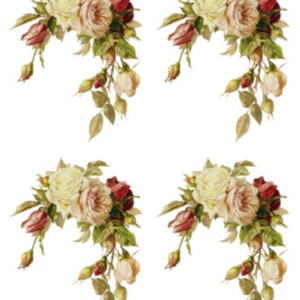 Vintage Image Victorian Old Fashion Roses Transfers Waterslide Decals ...
