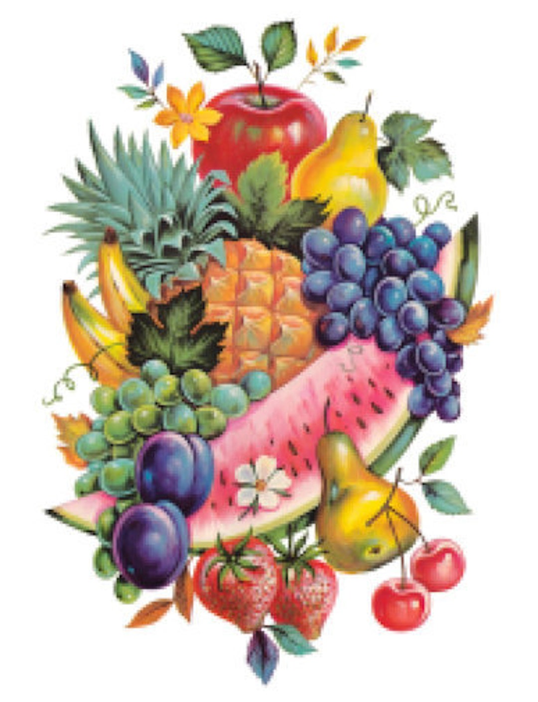 DIGITAL Vintage Image Retro Fruit Assortment Kitchen Decor Graphic ...