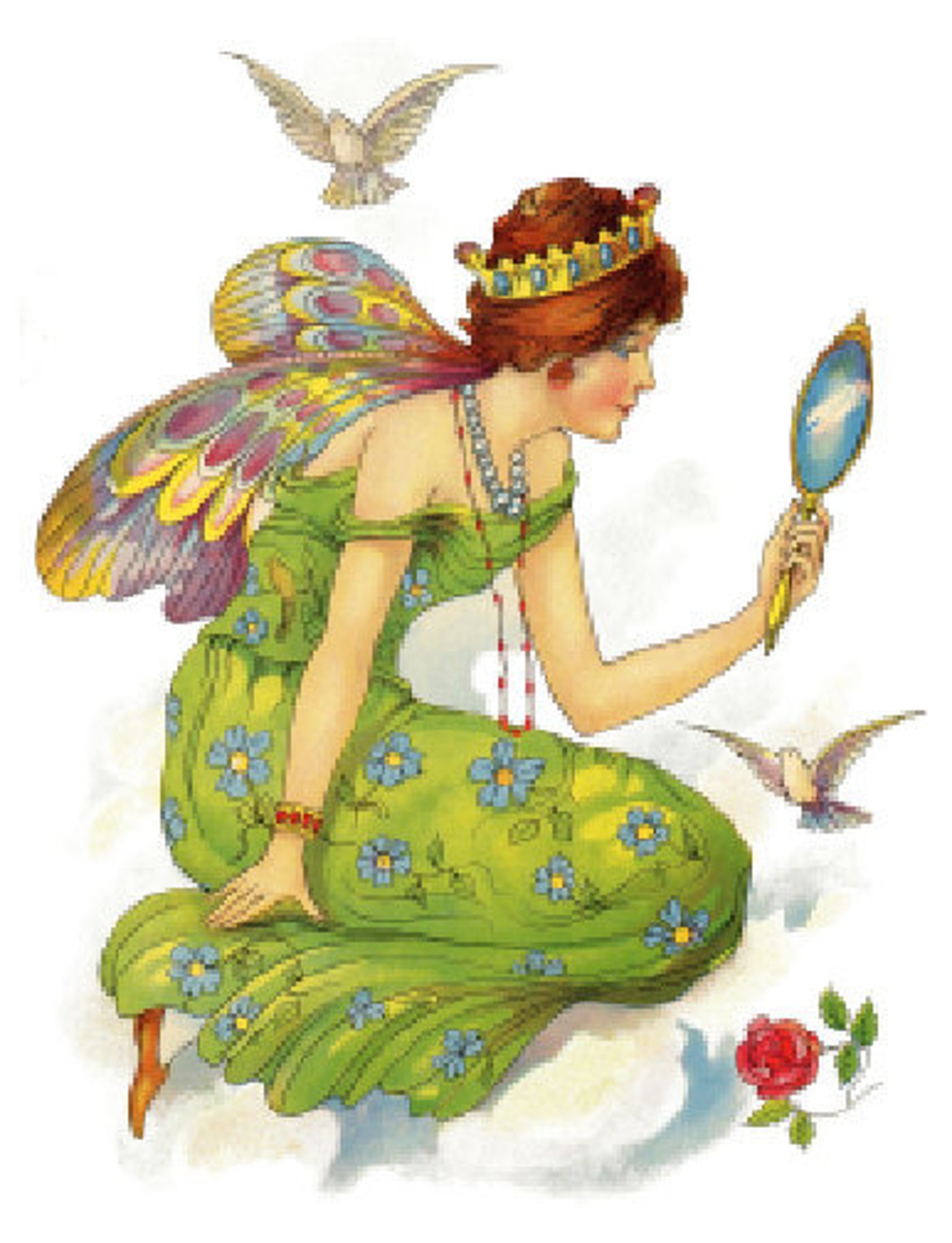 Vintage Image Art Deco Princess Fairy Furniture Transfers Waterslide ...
