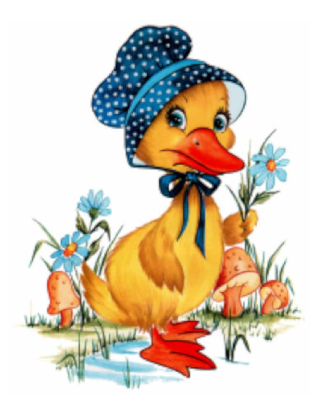 Vintage Image Retro Mother Duck Wearing Bonnet Digital Download ...