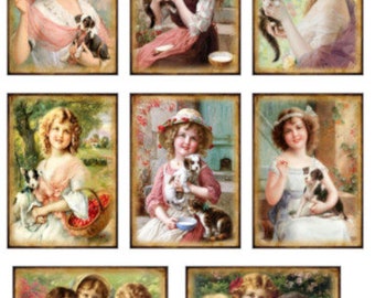 Vintage XL Victorian Ladies Ovals Shabby Decals furniture - Etsy