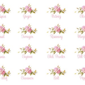 Vintage Image Shabby Pink Rose Swag Kitchen Canister Spice Labels ...