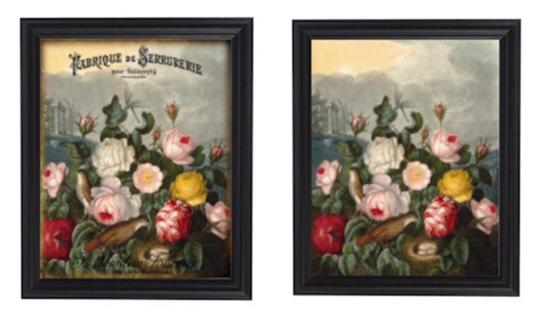 Vintage Antique Roses Art Wall Print French Typography ~temple of Flora ...