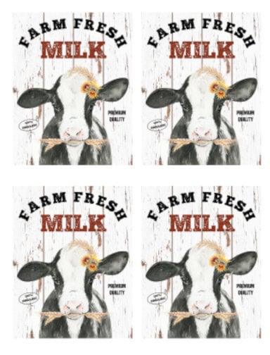 Vintage Image Farm Fresh Milk Cow Dairy Labels Transfers - Etsy