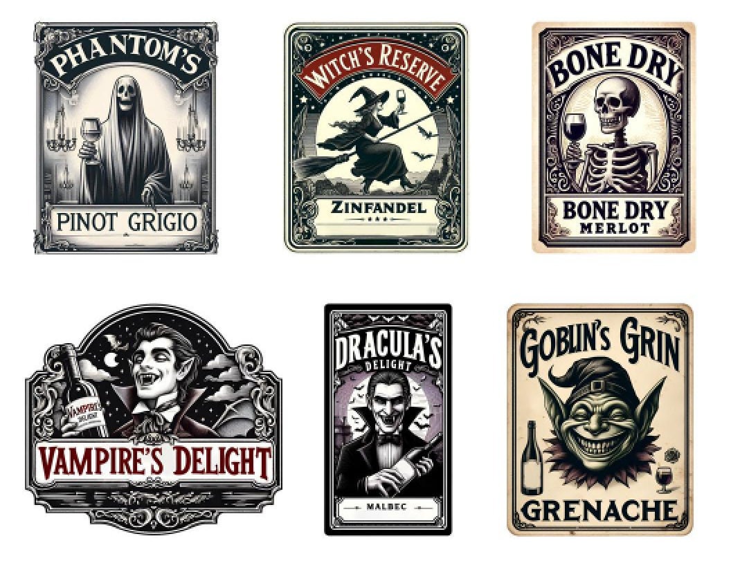 Vintage Image Retro Halloween Labels Tags Transfers Waterslide Decals ...