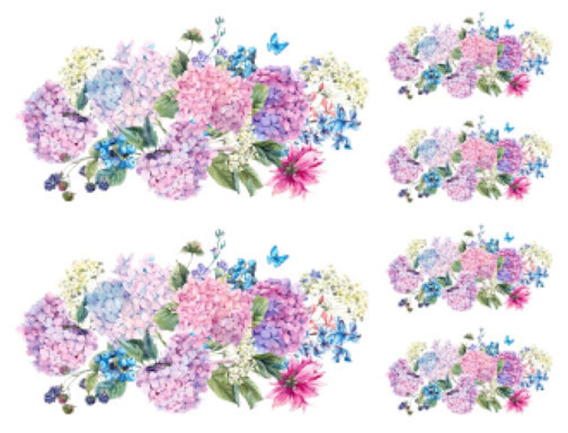 Shabby Pastel Watercolor Blue Hydrangeas Swag Bouquet - Etsy