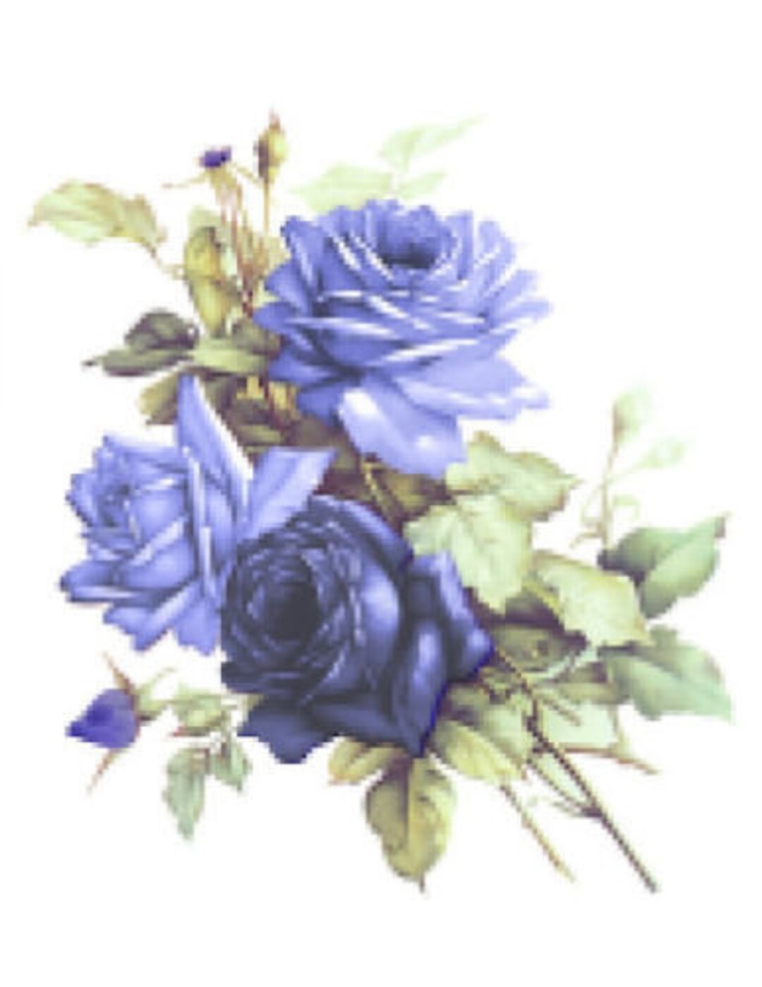 Vintage Image Victorian Shabby Blue Delft Roses Furniture Transfers ...
