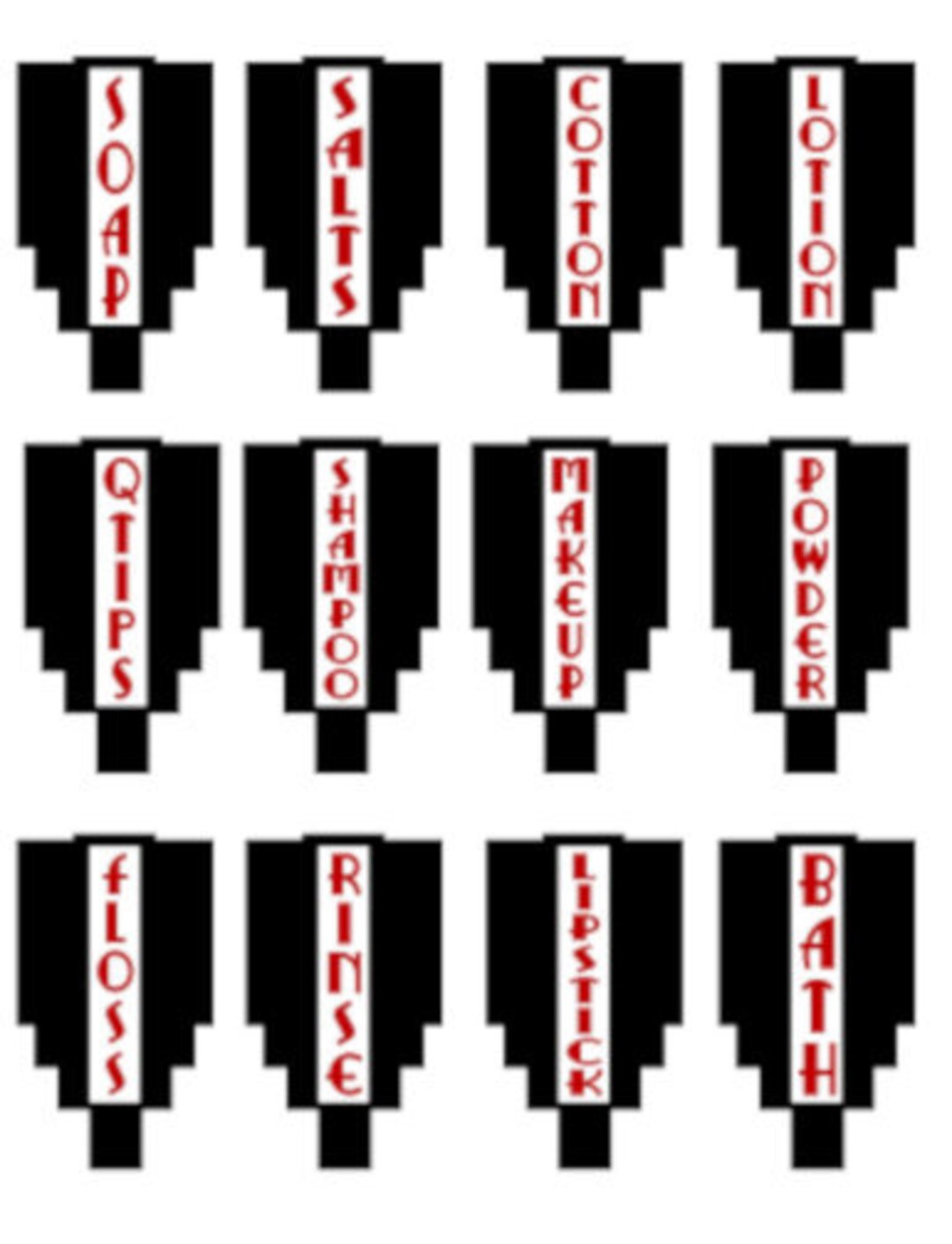 Vintage Art Deco Bath Vanity Labels Transfers Waterslide Decals~ BA206 ...