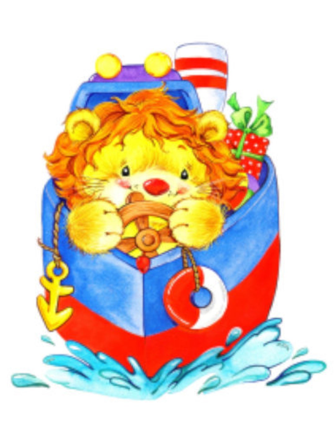 Retro Image Nursery Baby Lion Toy Boat Furniture Transfers Shabby ...