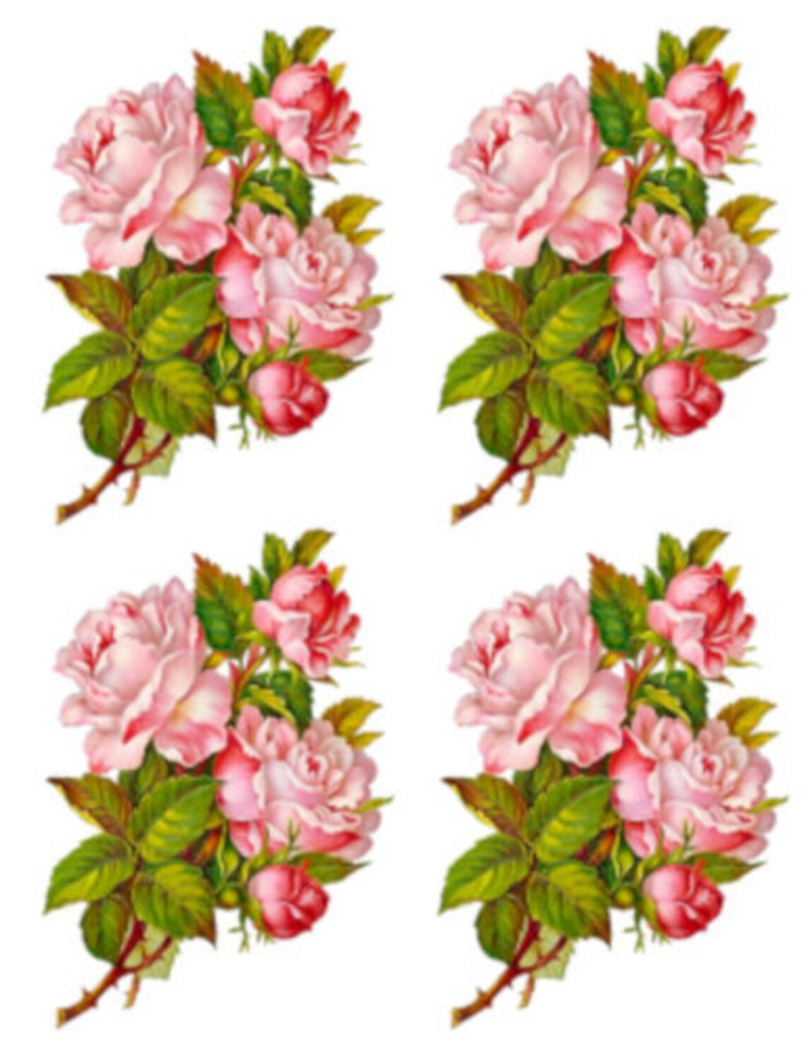 Vintage Image Shabby Pink Rose Flower Floral Bouquet Furniture - Etsy