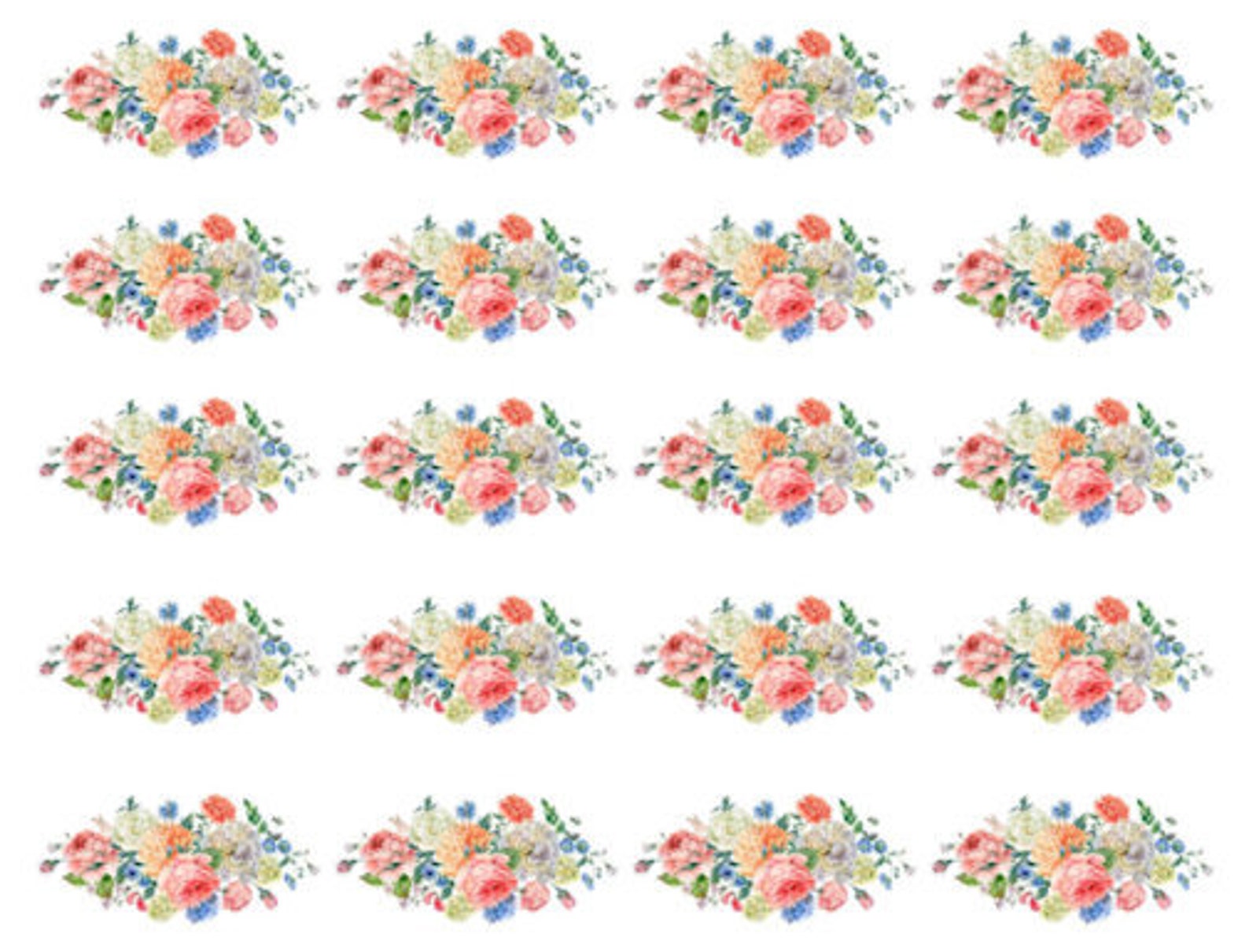 Shabby Pastel Watercolor Roses Flowers Swag Bouquet Waterslide | Etsy