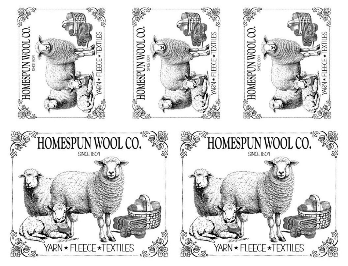 Vintage Image Advertising Labels Furniture Transfers Homespun Wool ...