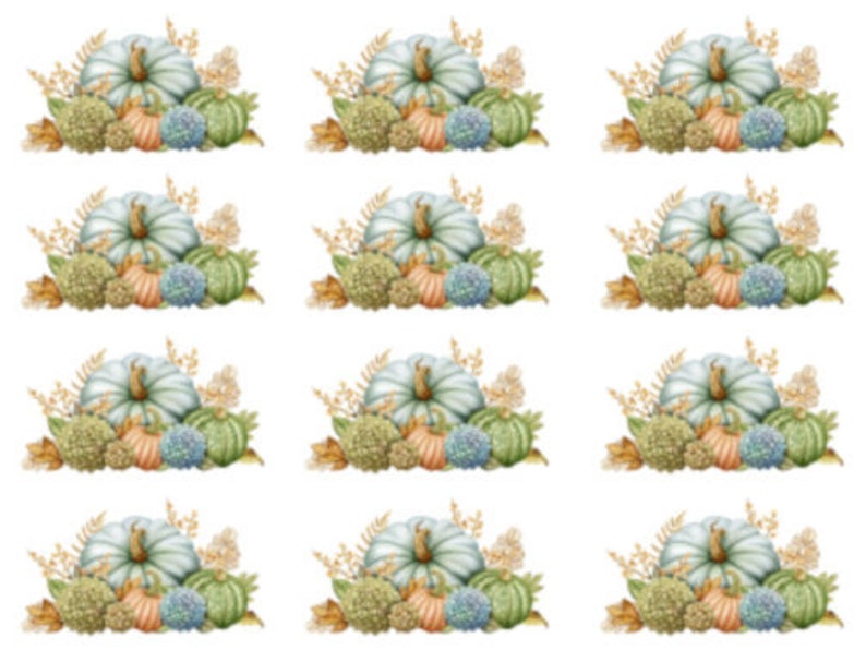 Hand Painted Autumn Fall Pumpkins Hydrangeas Transfers - Etsy