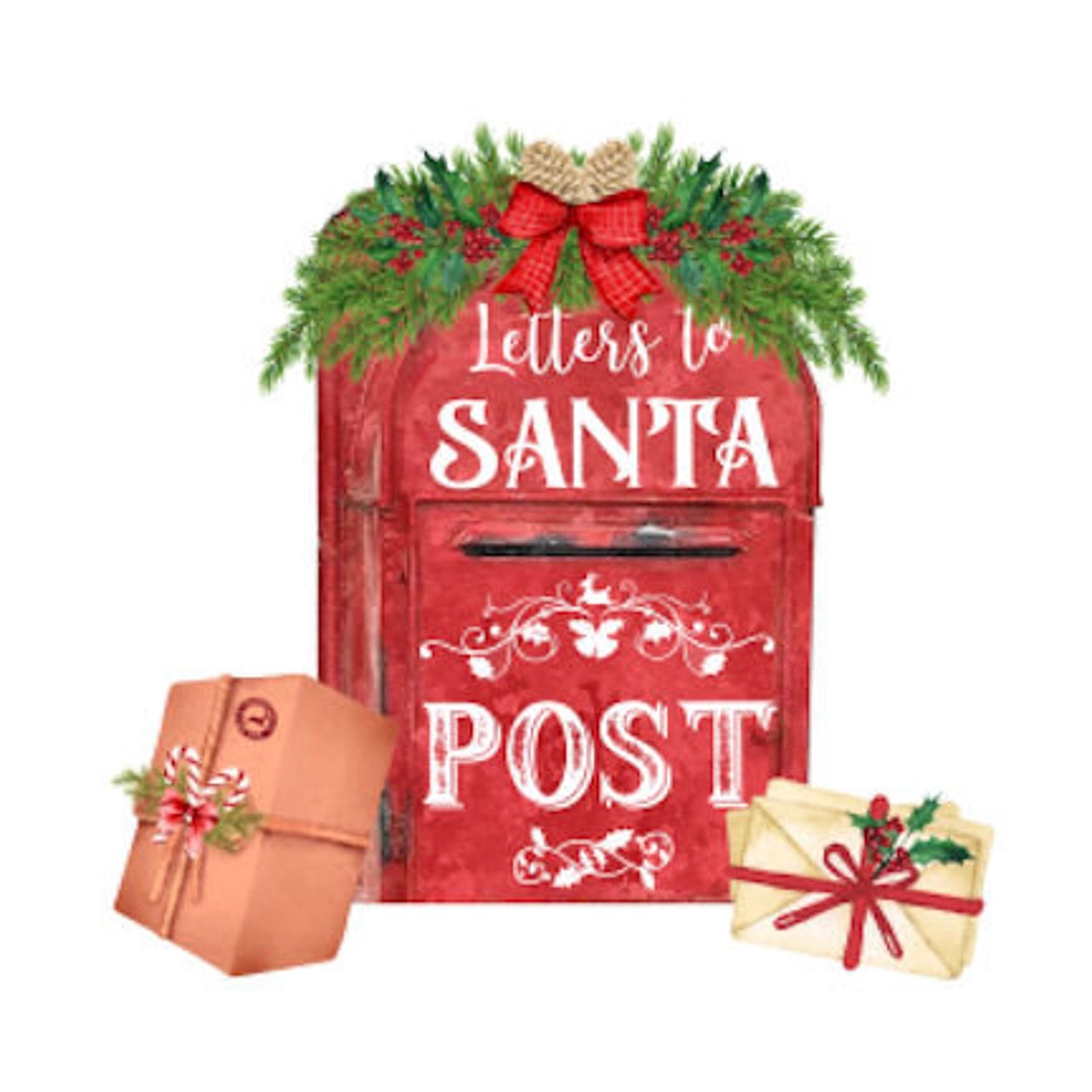 Vintage Grunge Christmas Letters to Santa Post Box Digital Download ...