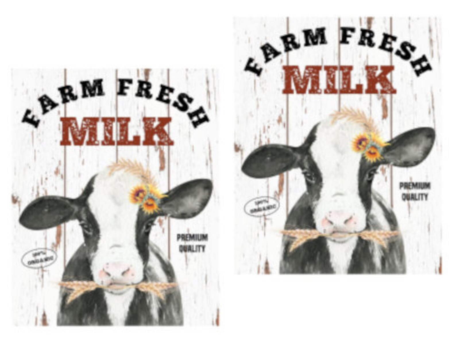 Vintage Image Farm Fresh Milk Cow Dairy Labels Transfers - Etsy