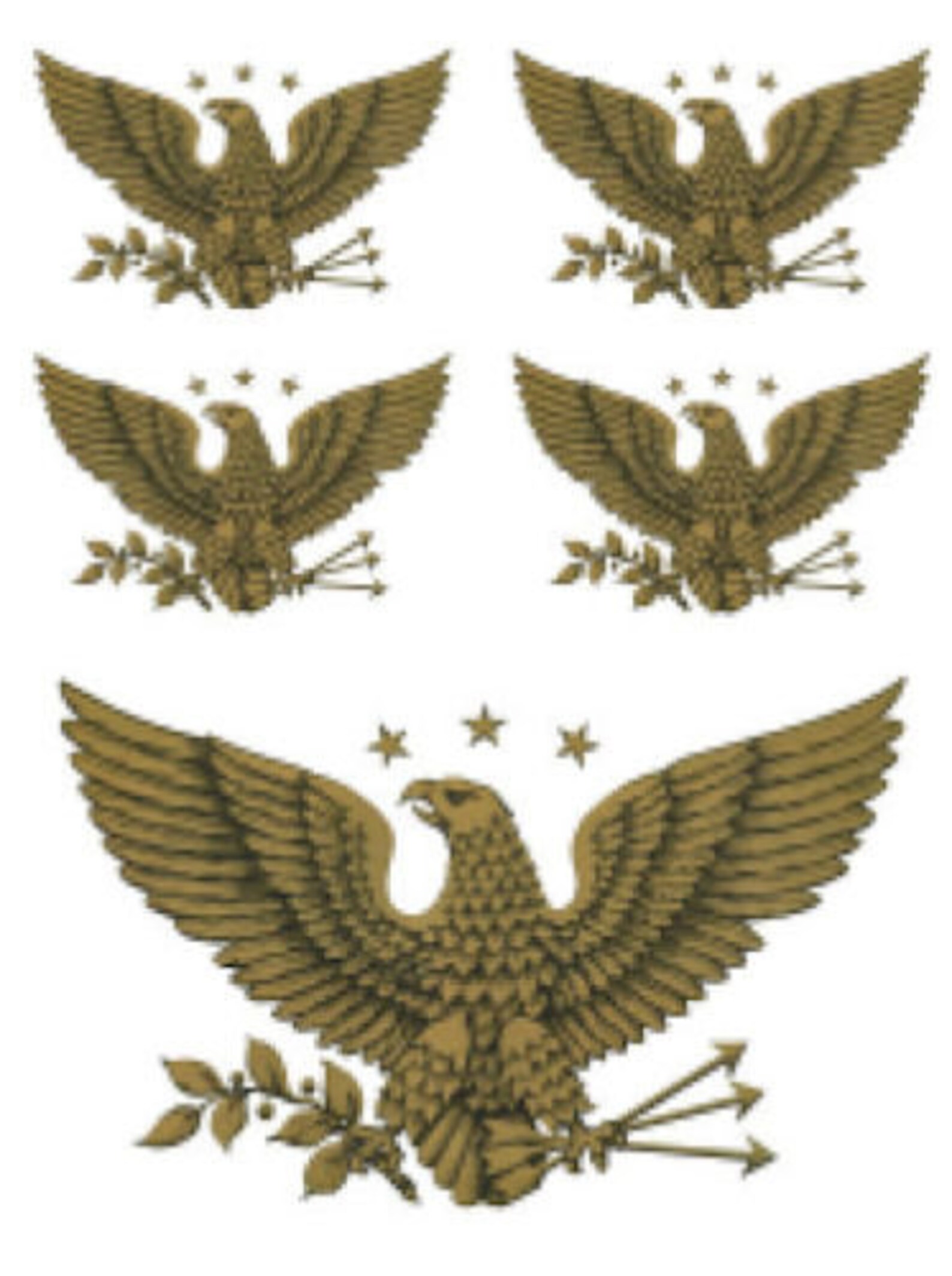 Vintage Image Patriotic Gold Early American Eagle Large Transfers ...