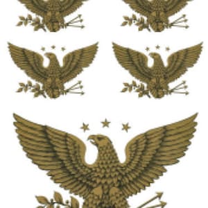 Vintage Image Patriotic Gold Early American Eagle Large Transfers ...
