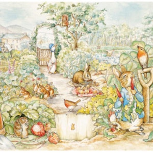 Vintage Image Nursery Peter Rabbit Garden Bunnies Transfers Waterslide ...