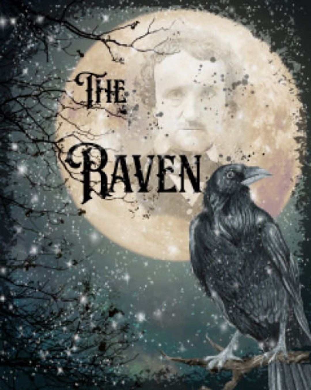 Vintage Image Primitive Halloween, Gothic, the Raven, Edgar Allen Poe ...