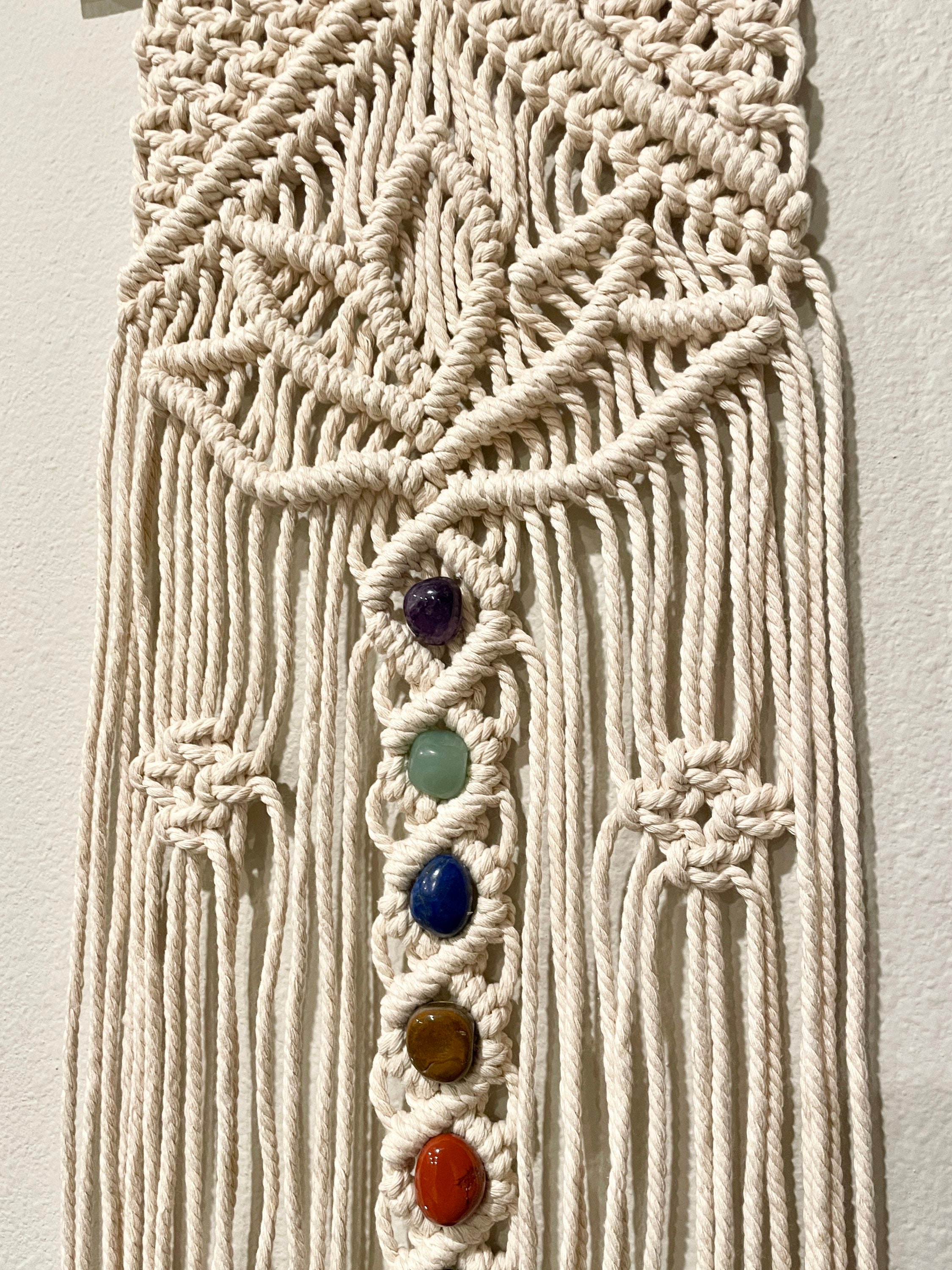 Macrame Charkra Lotus Hanging/ Meditation Chakras Stones - Etsy