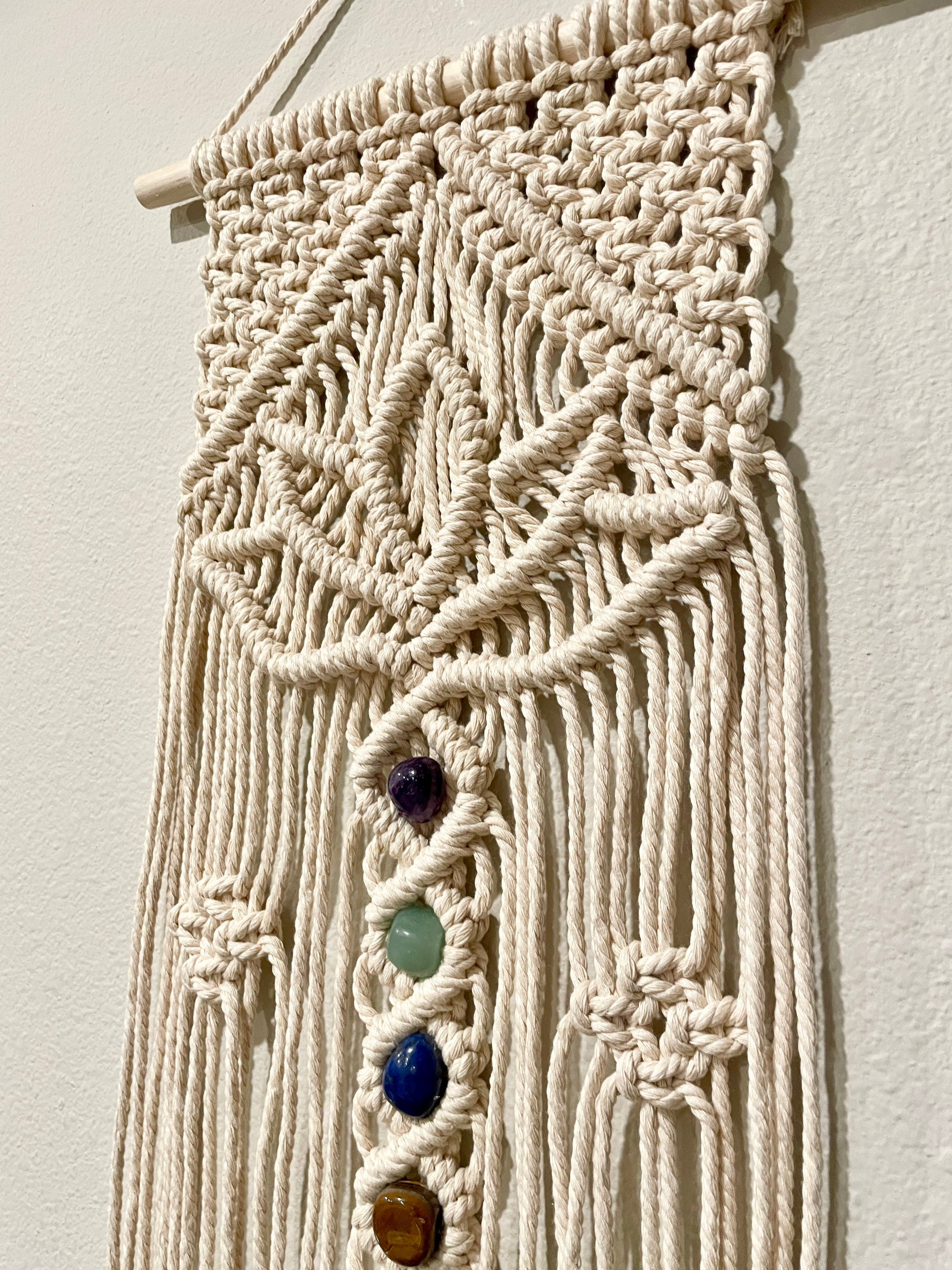 Macrame Charkra Lotus Hanging/ Meditation Chakras Stones - Etsy
