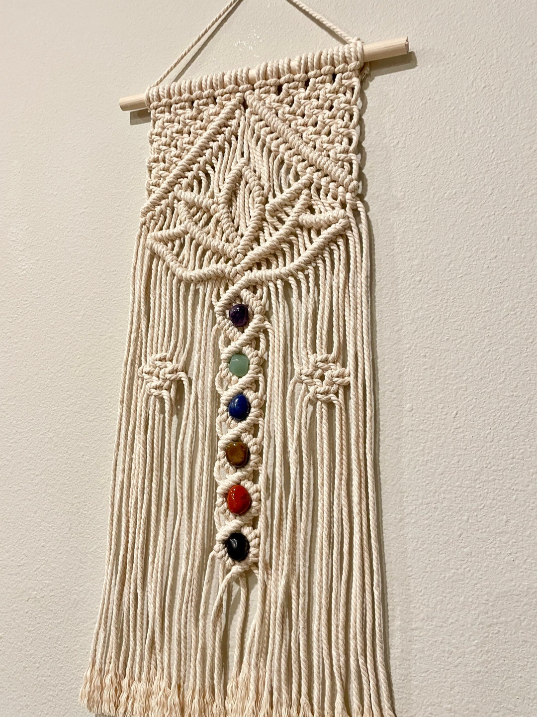 Macrame Charkra Lotus Hanging/ Meditation Chakras Stones - Etsy