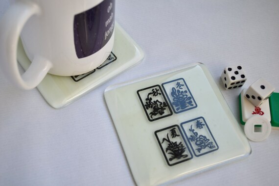 Fused Glass Coaster Mahjong Coaster Riichi Coaster - Etsy