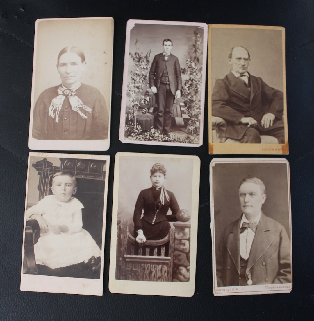 Six Small Antique Cabinet Cards Portraits C.1900 - Etsy
