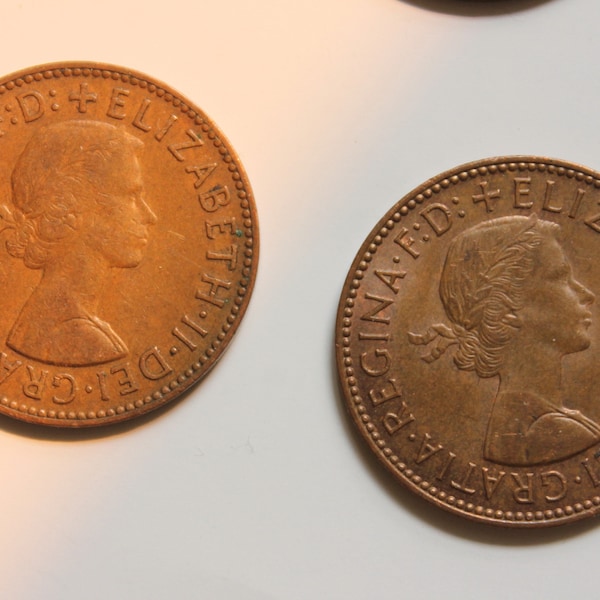 Queen Elizabeth Half Penny - Etsy
